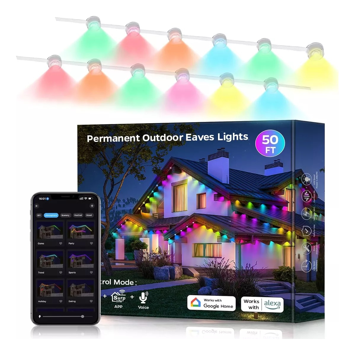 Luces Led Exterior Rgb Con Control Y App Para Sincronización – TMO