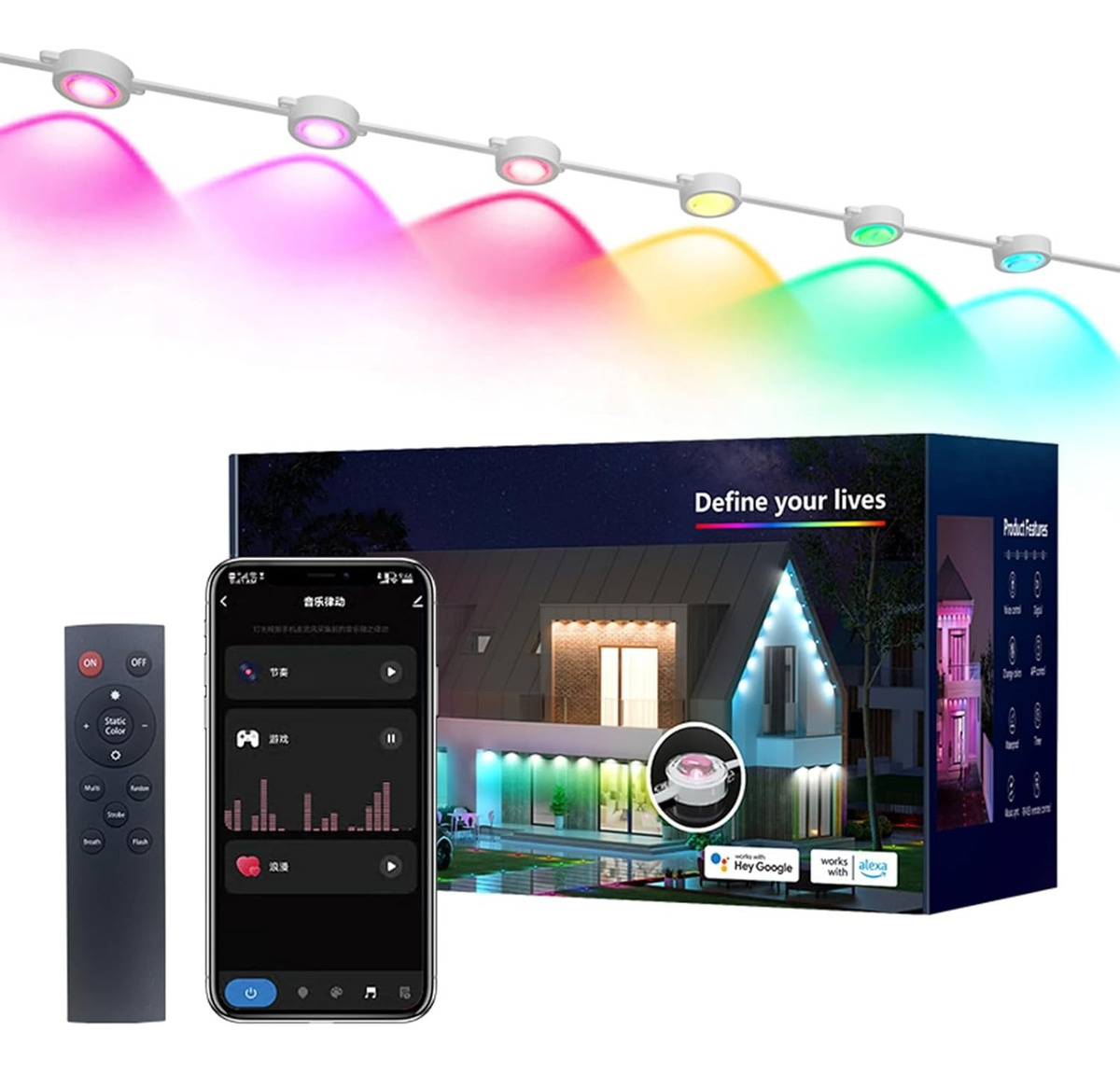Luces Led Exterior Rgb Con Control Y App Para Sincronización – TMO